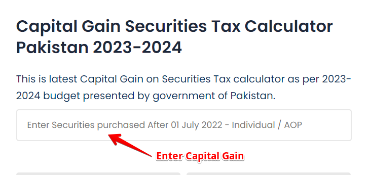 Gain Tax on Securities Calculator 2024-2025 - Accurate & Updated