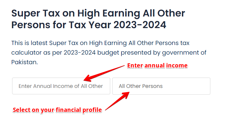 Super Tax On Annual Income - PakTaxCalculator